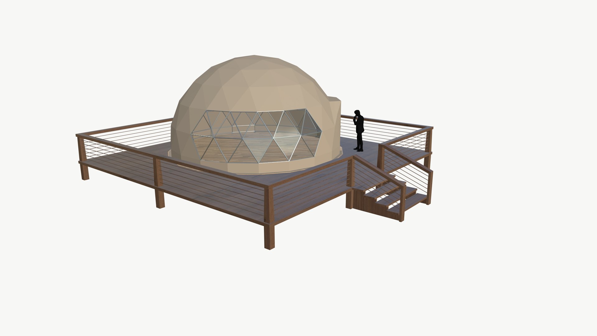 Geodesic Dome Structure On Platform 3D Model - TurboSquid 2116746