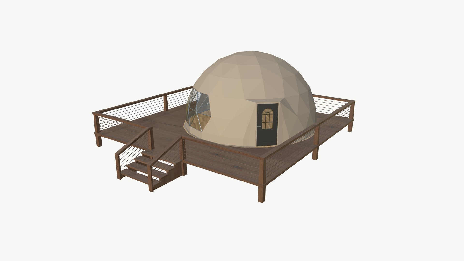 Geodesic Dome Structure On Platform 3D model - TurboSquid 2116746