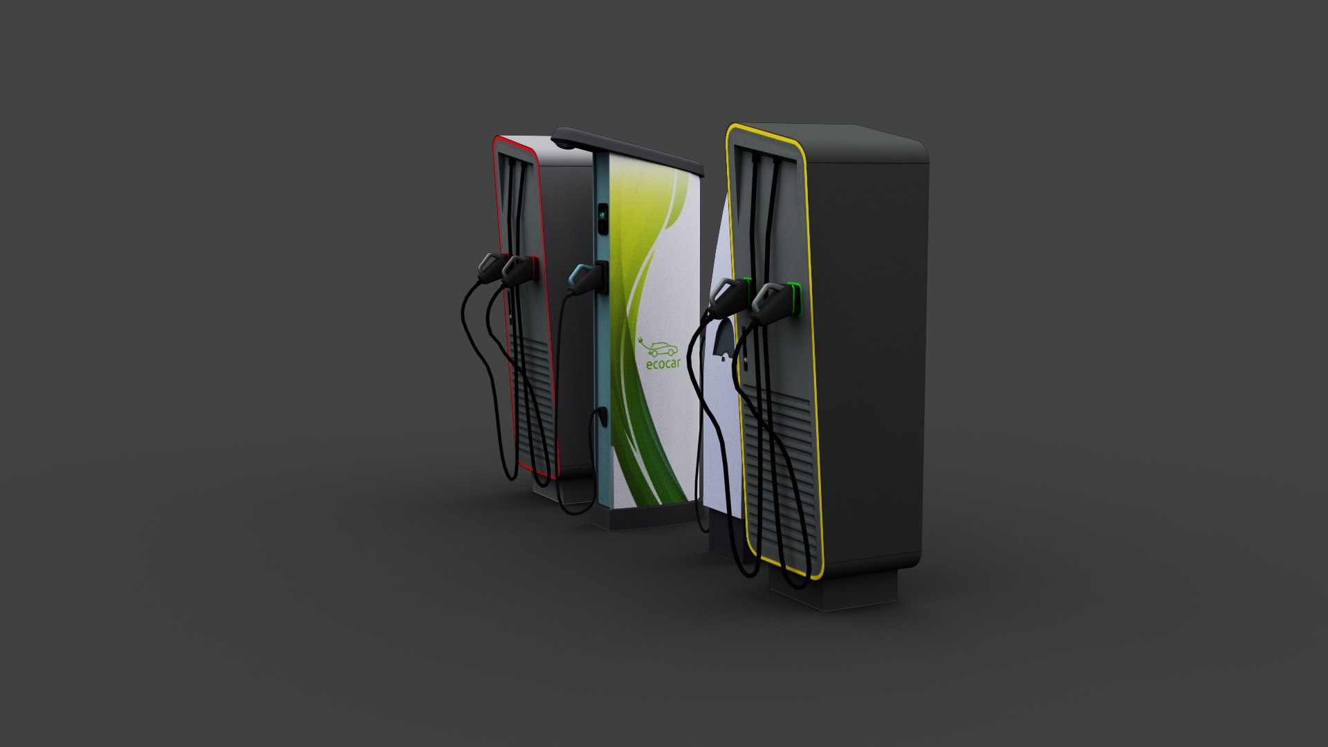 Electric Vehicle Chargers Pack 4 3D Model - TurboSquid 2137818