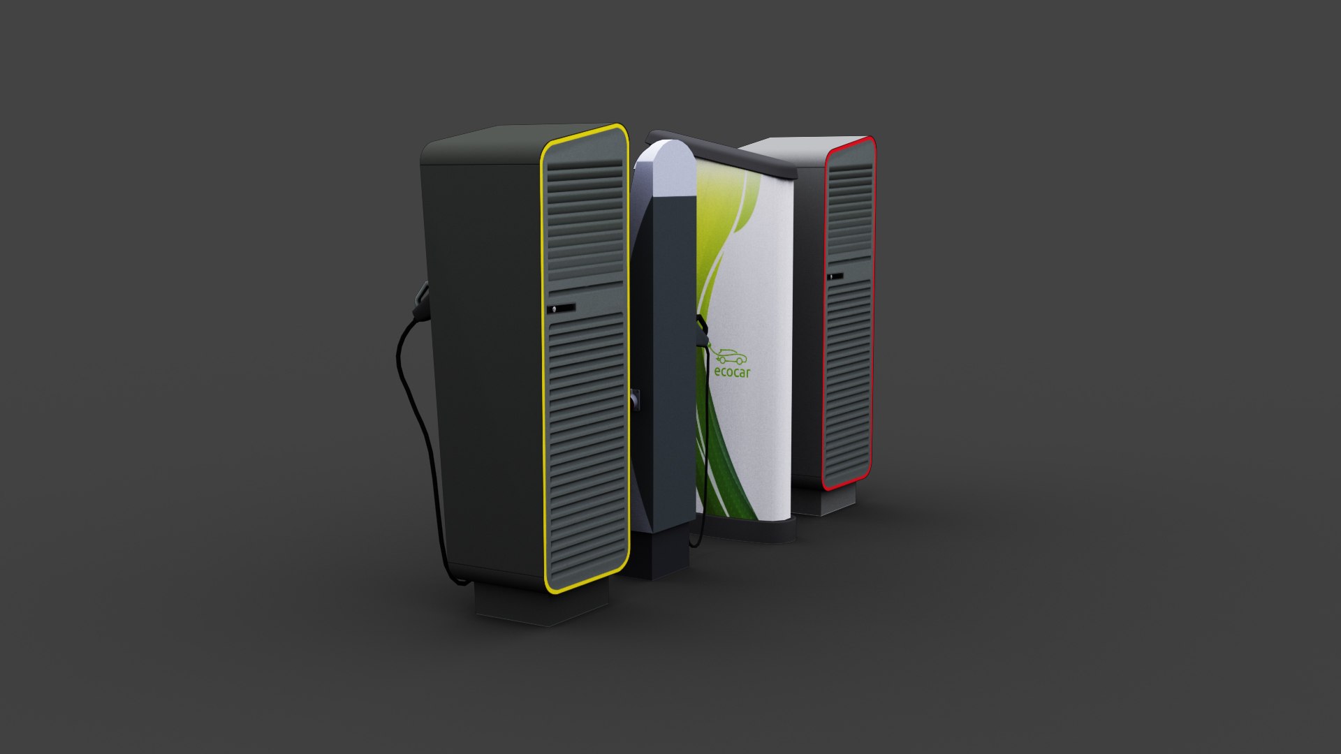 Electric Vehicle Chargers Pack 4 3D Model - TurboSquid 2137818