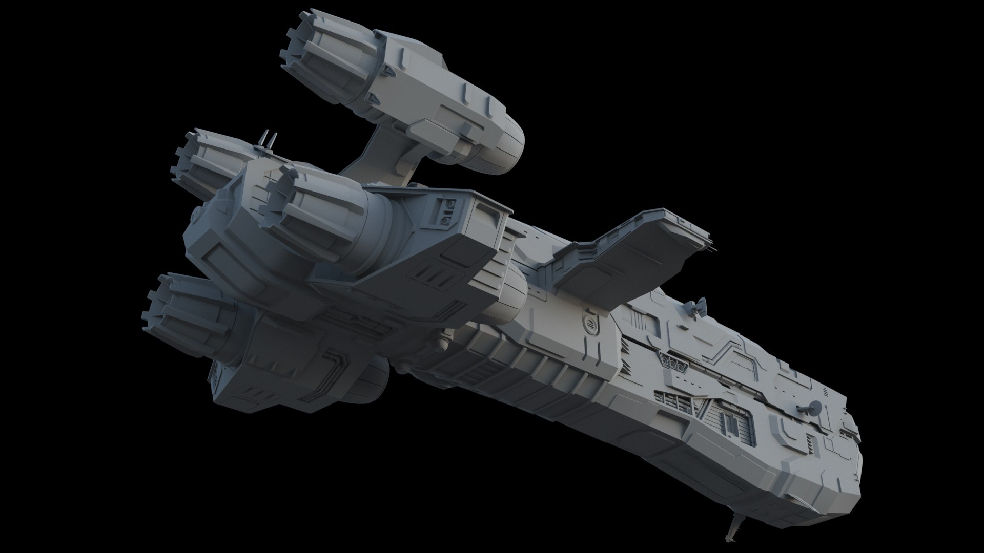 3D Sci Fi Spaceship - Transport Ship Model - TurboSquid 2137196