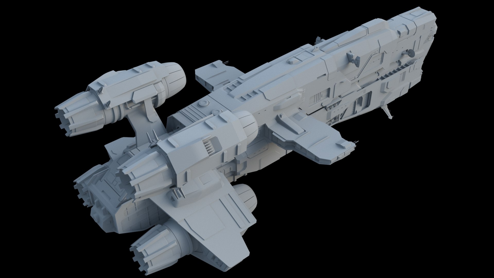 3D Sci Fi Spaceship - Transport Ship Model - TurboSquid 2137196