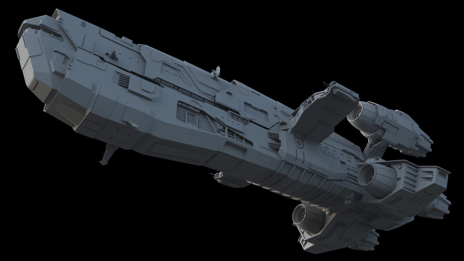 3D Sci Fi Spaceship - Transport Ship Model - TurboSquid 2137196