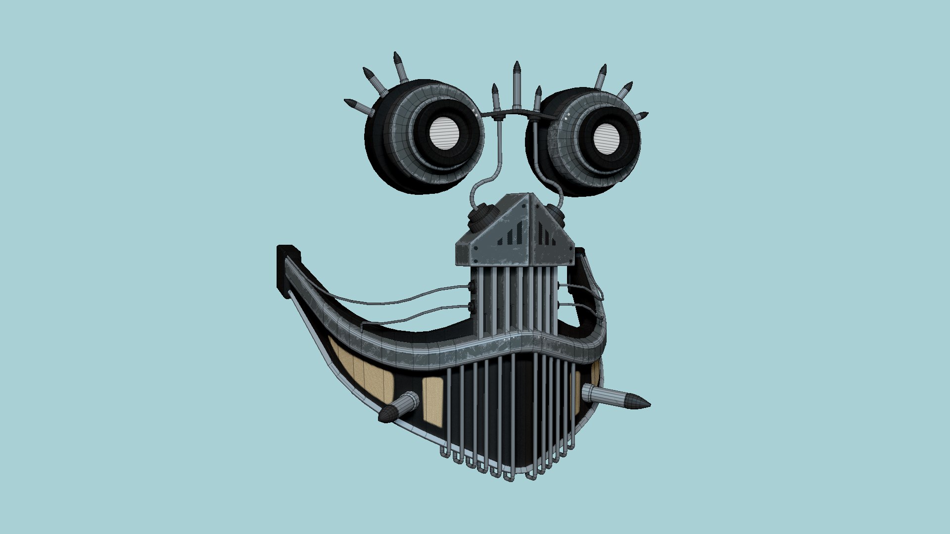 3D Model Steampunk Mask A10 Old Steel - SciFi Character Design ...