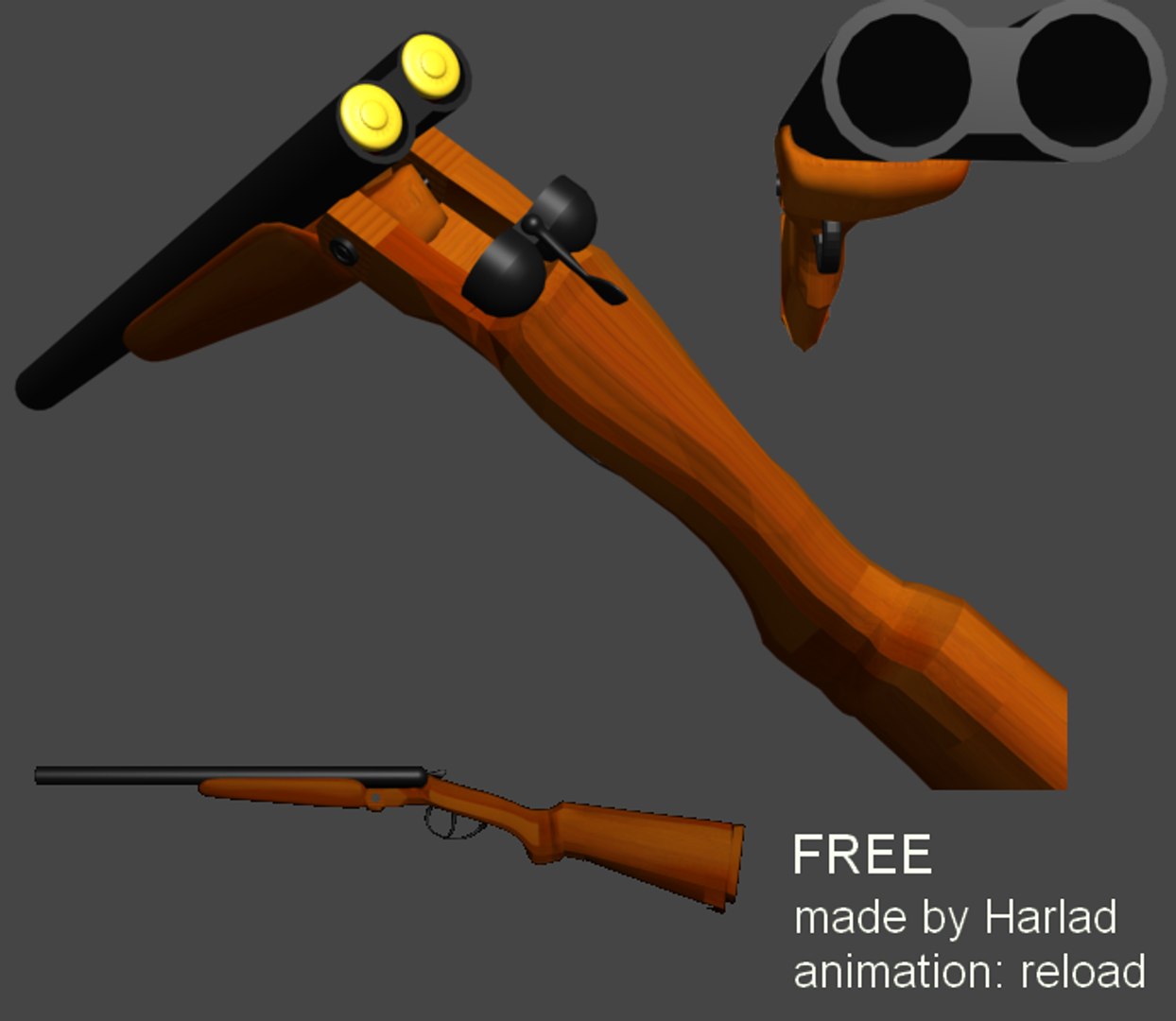 Free Fbx Mode Gun Shotgun 2pipe