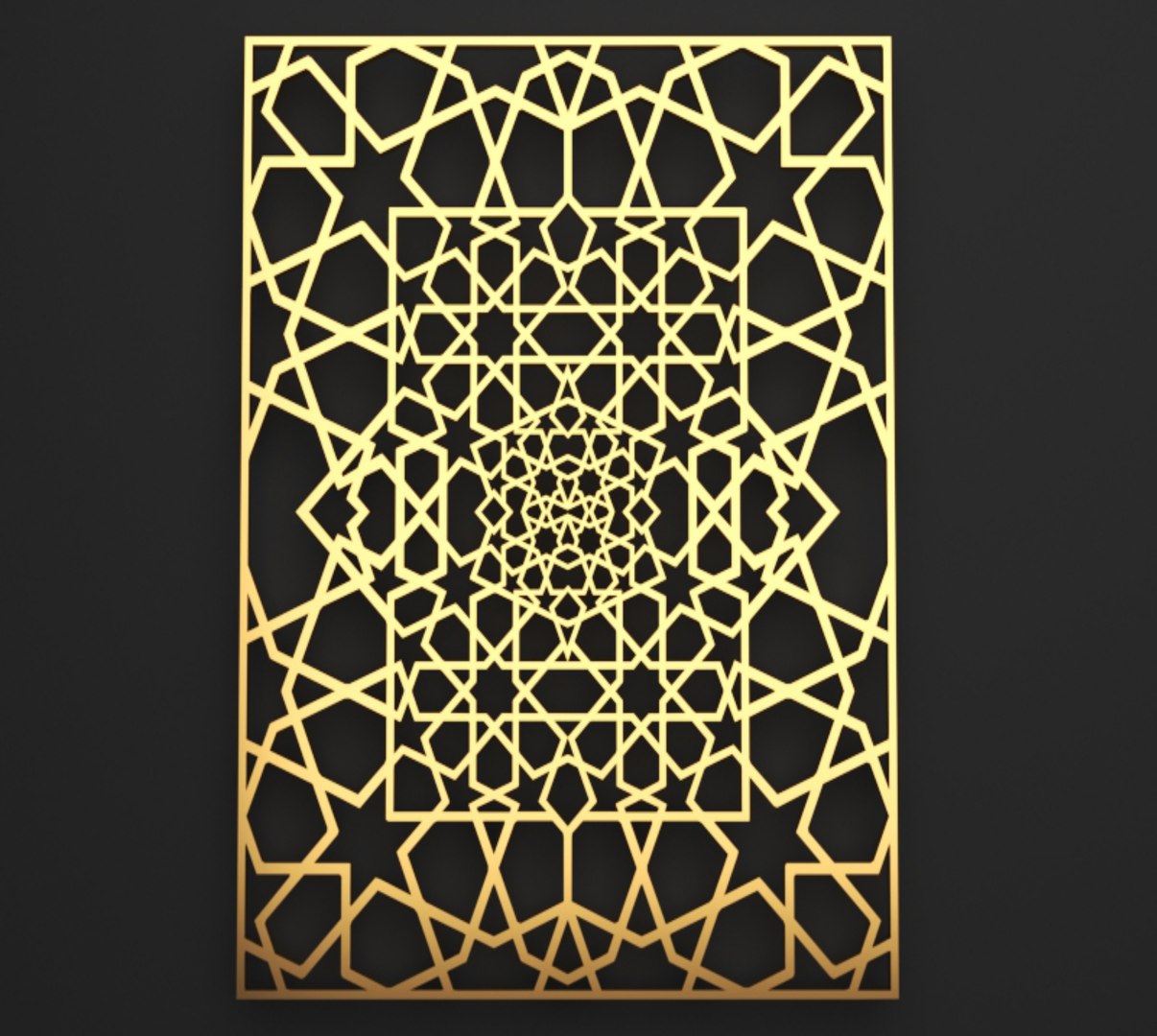 3D Arabic Pattern Panel - TurboSquid 1762179