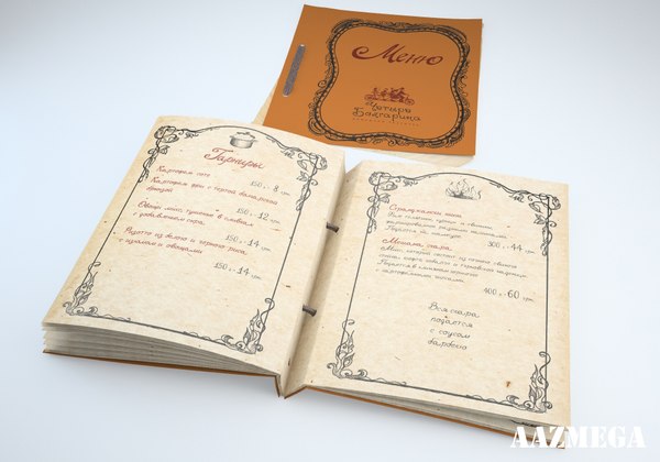 photorealistic menu restaurant 3d model