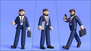 3D Minimal Simple Man Cartoon Character model - TurboSquid 1771034