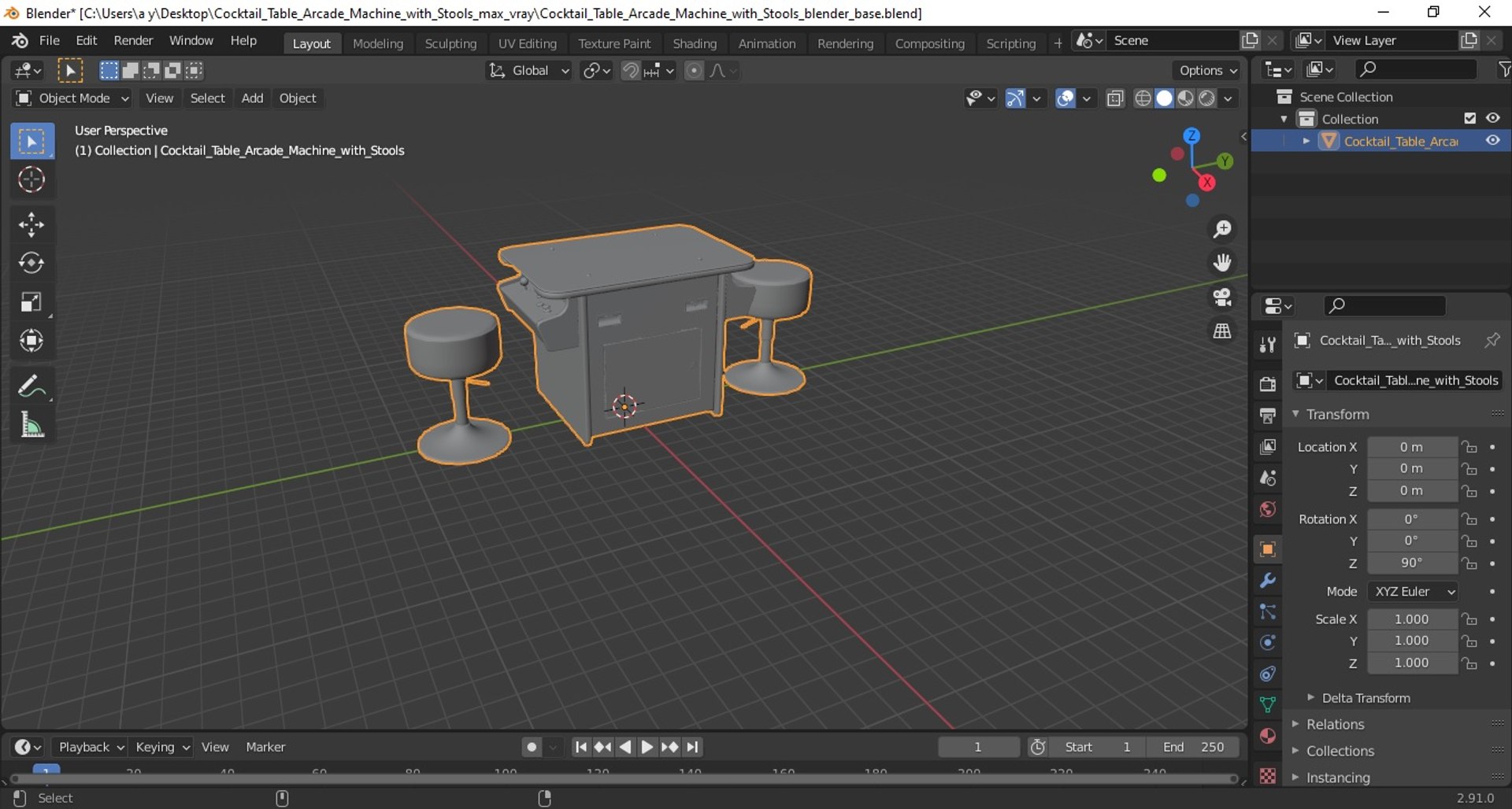 3D Cocktail Table Arcade Machine with Stools - TurboSquid 1737518