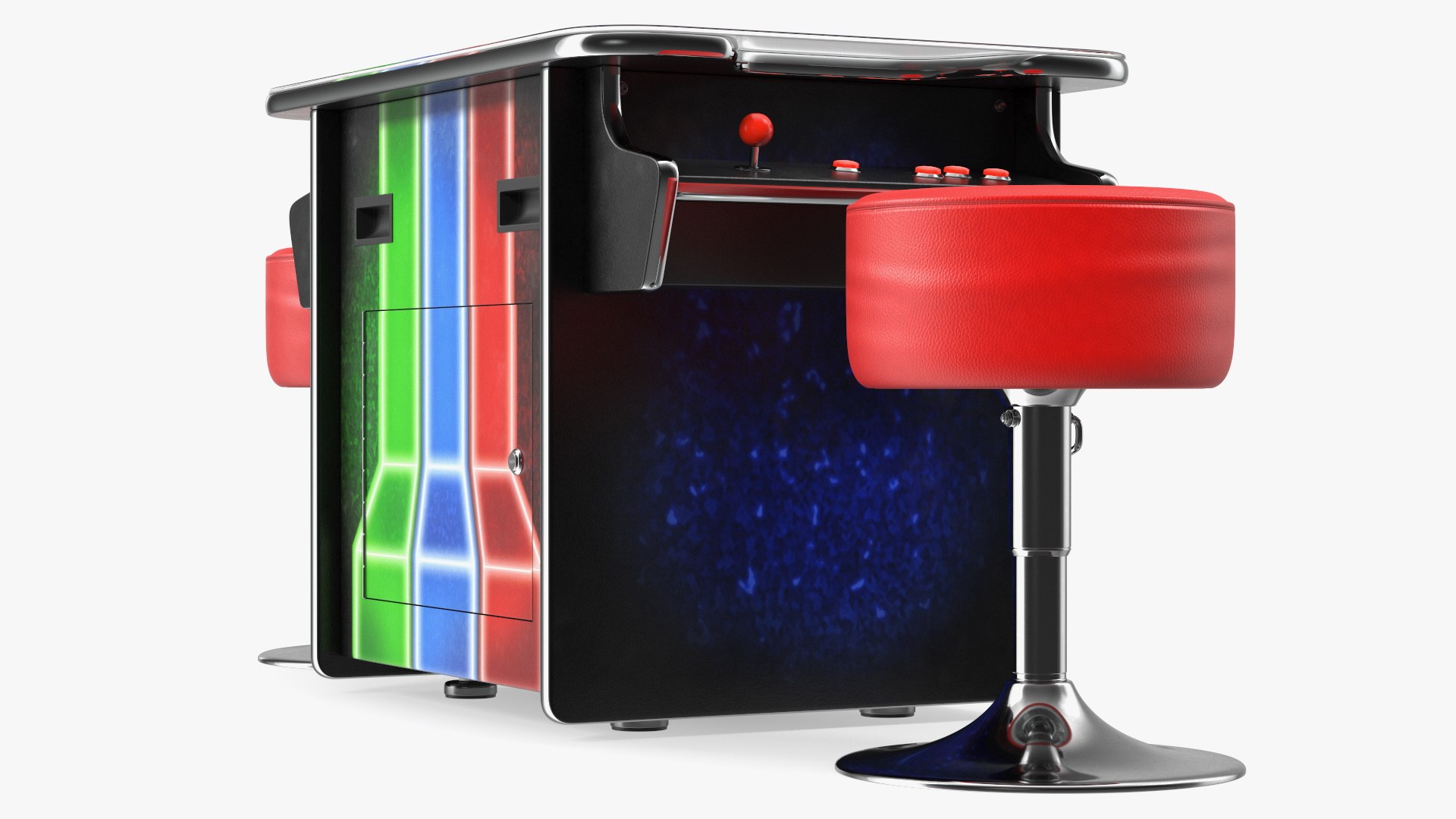 3D Cocktail Table Arcade Machine with Stools - TurboSquid 1737518