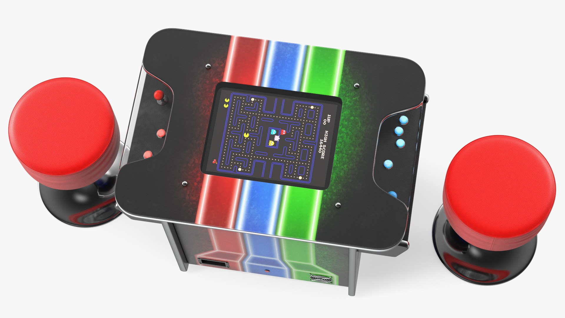3D Cocktail Table Arcade Machine with Stools - TurboSquid 1737518