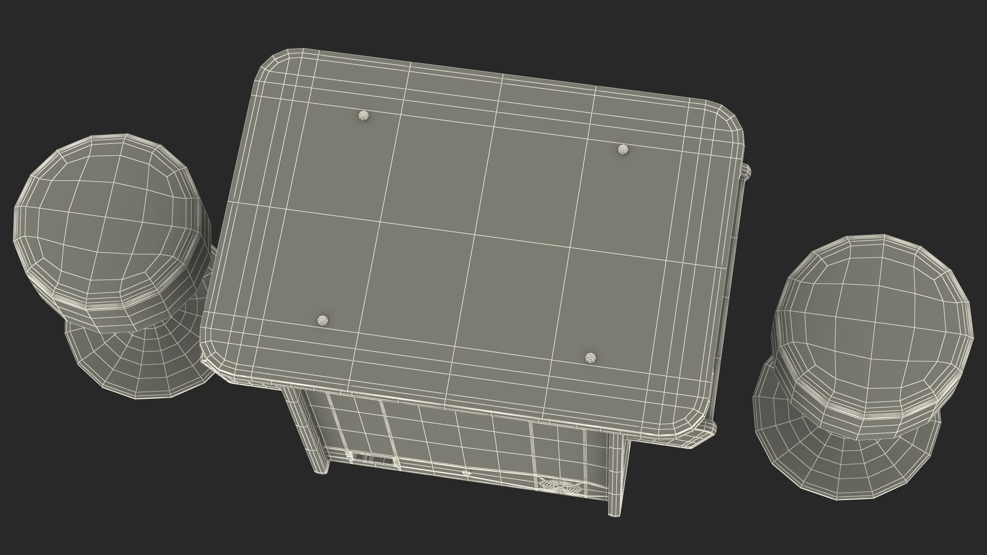 3D Cocktail Table Arcade Machine with Stools - TurboSquid 1737518