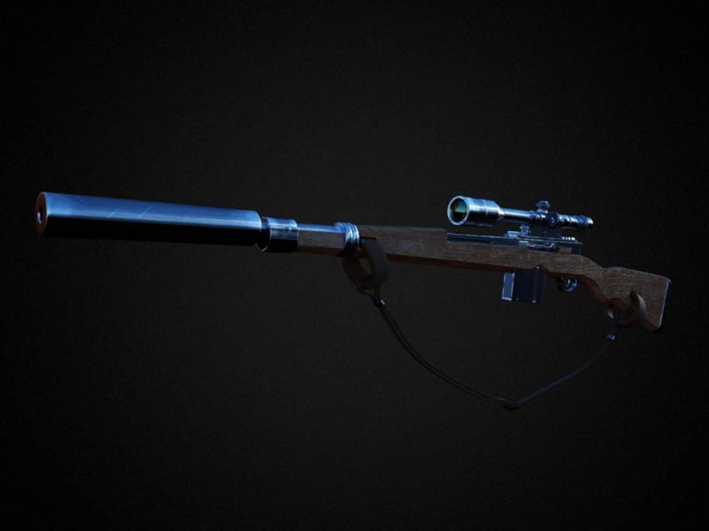 vintage sniper rifle 3d obj