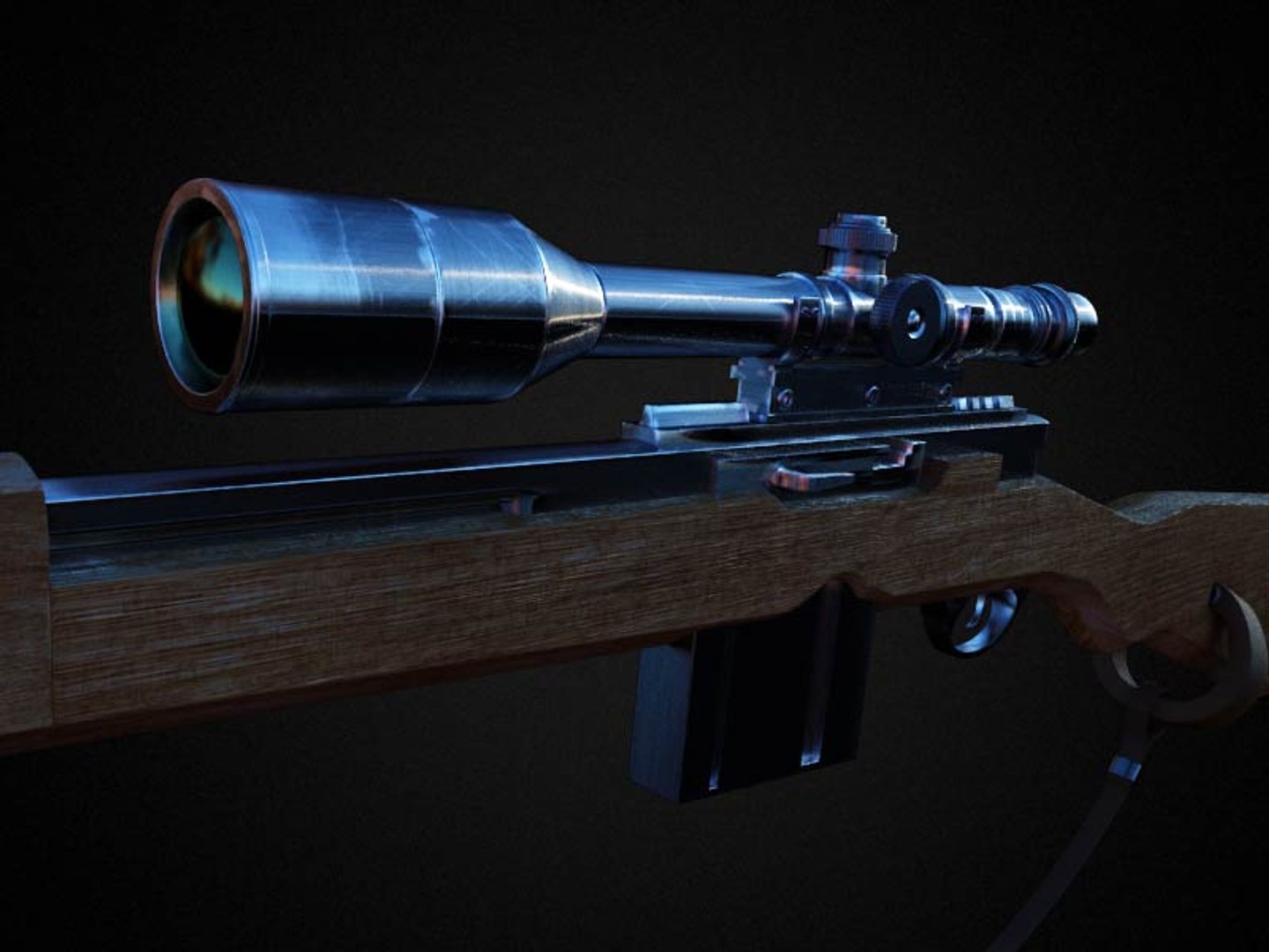 vintage sniper rifle 3d obj