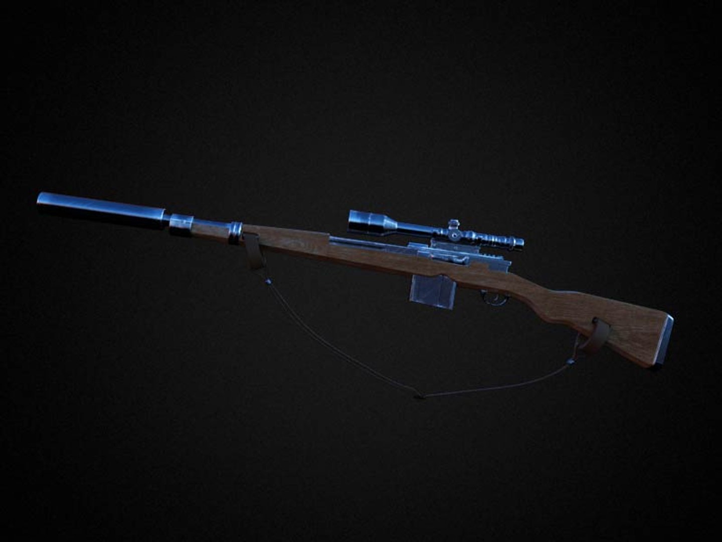 vintage sniper rifle 3d obj