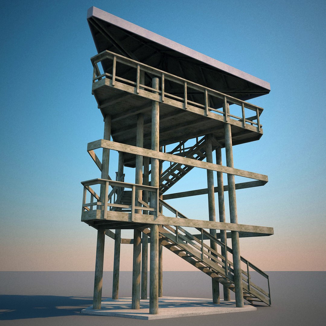 3dsmax guard tower v2