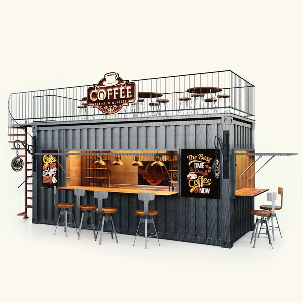 container cafe 3D 모델 - TurboSquid 2070523