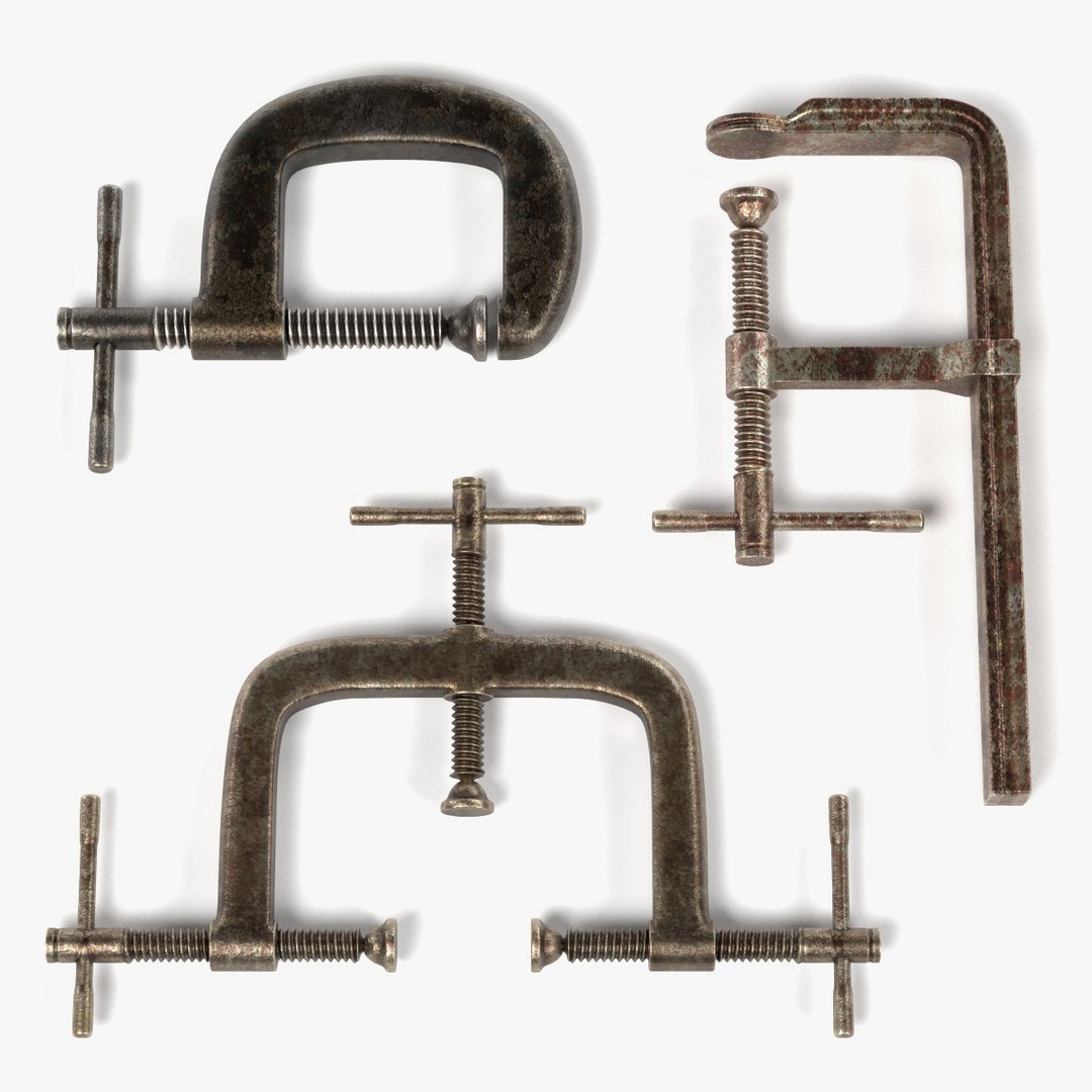 3d model rusty clamps