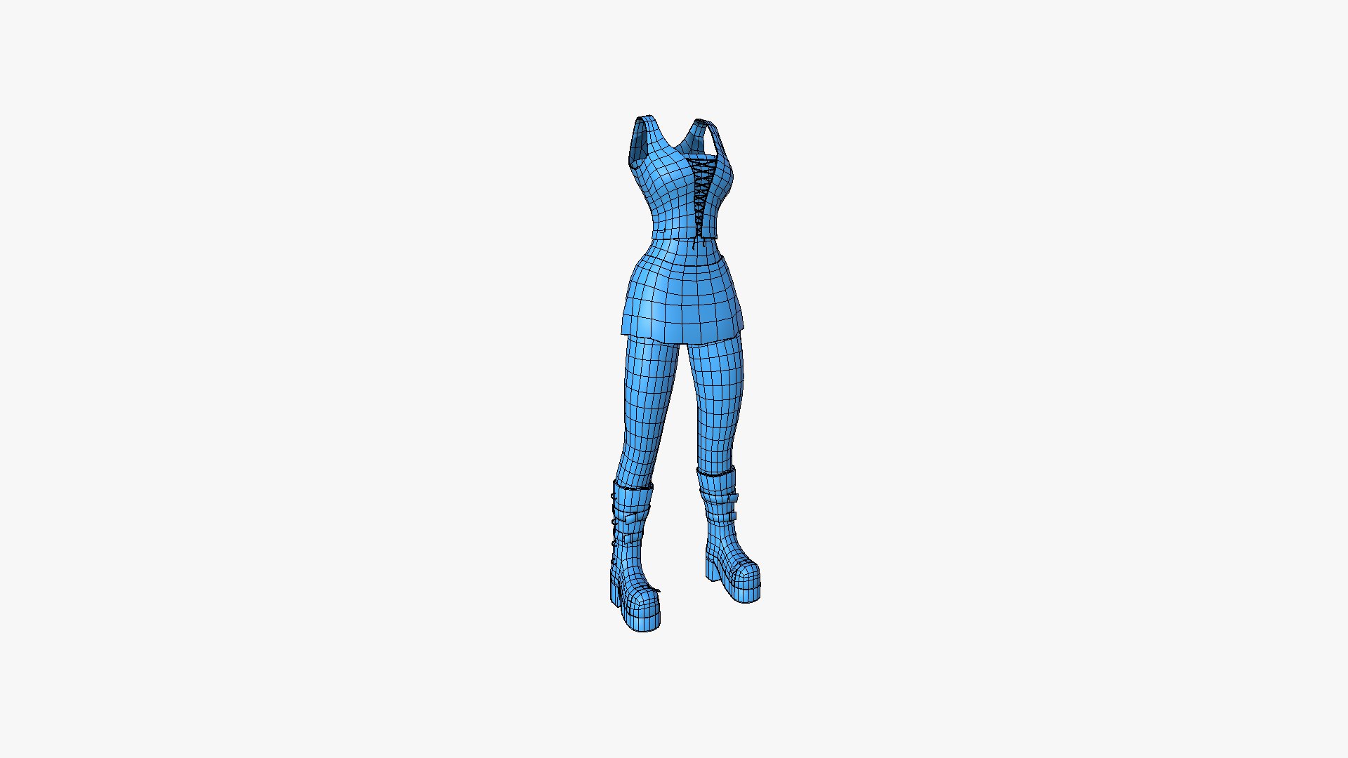 Gothic Girl Outfit A01 - Character Clothing Design 3D model ...