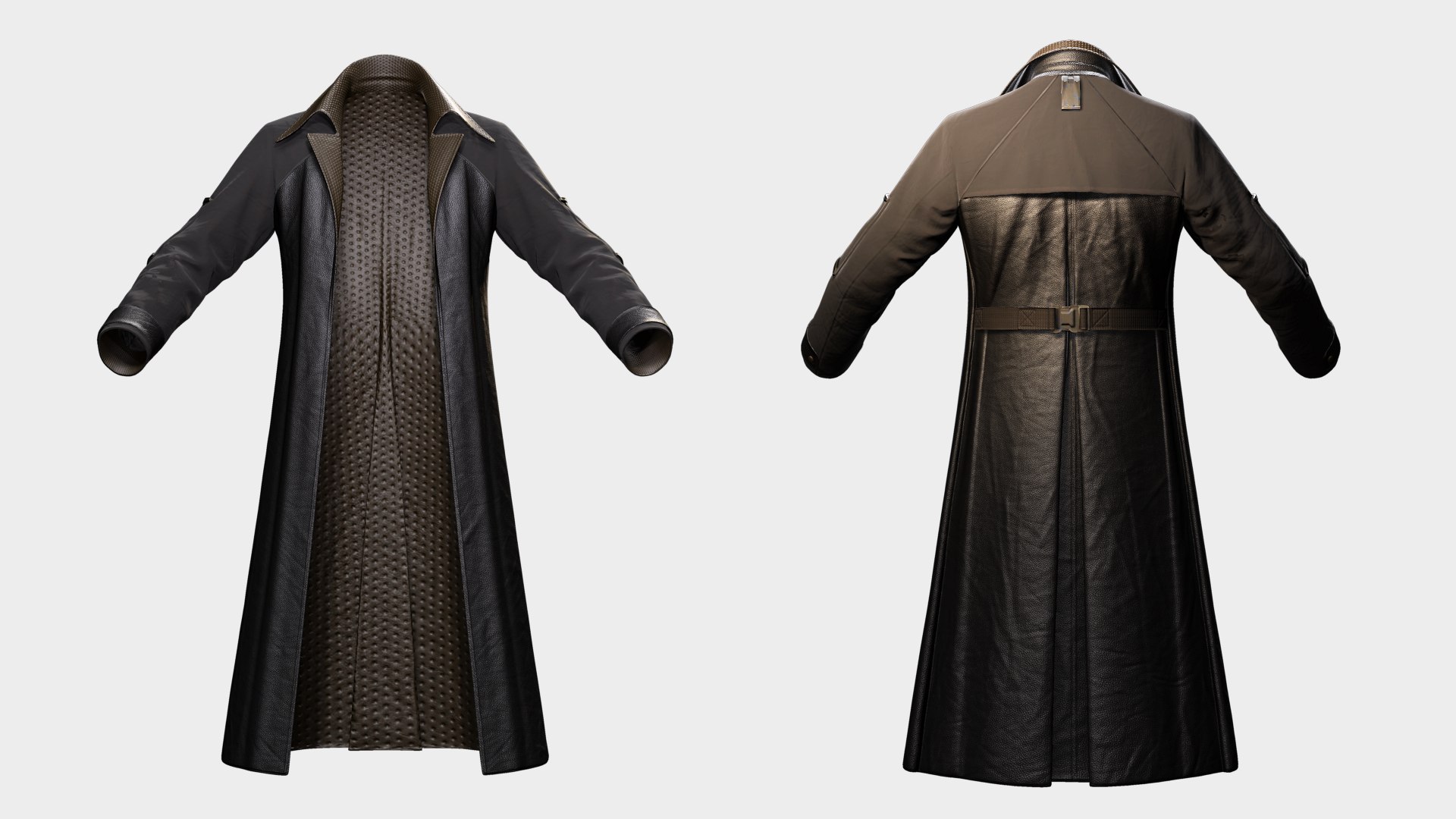 Black Trench Coat 3D Model Cinematic Character Wear Model - TurboSquid ...