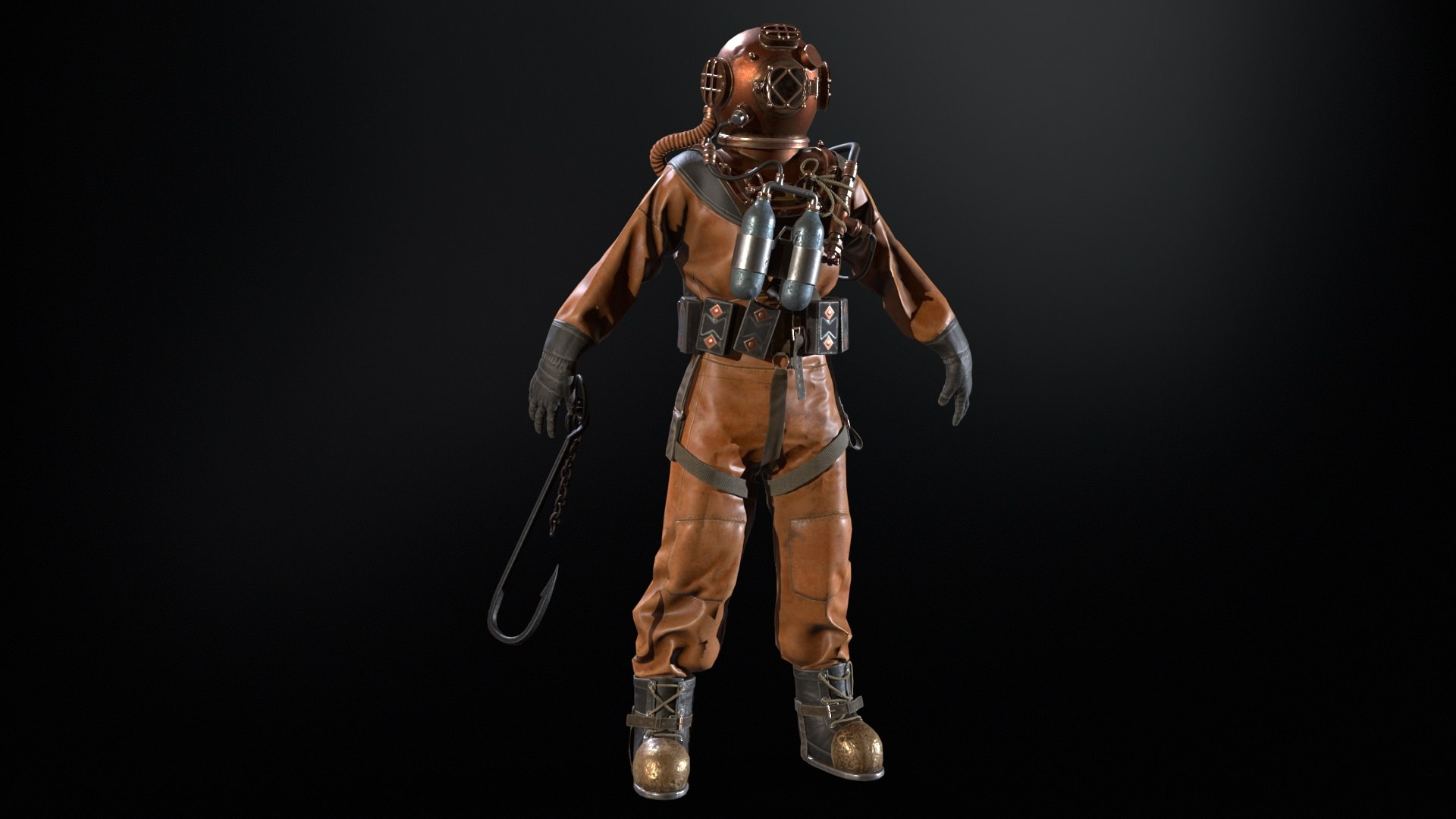 3D Zombie Diver 02 - TurboSquid 2291399