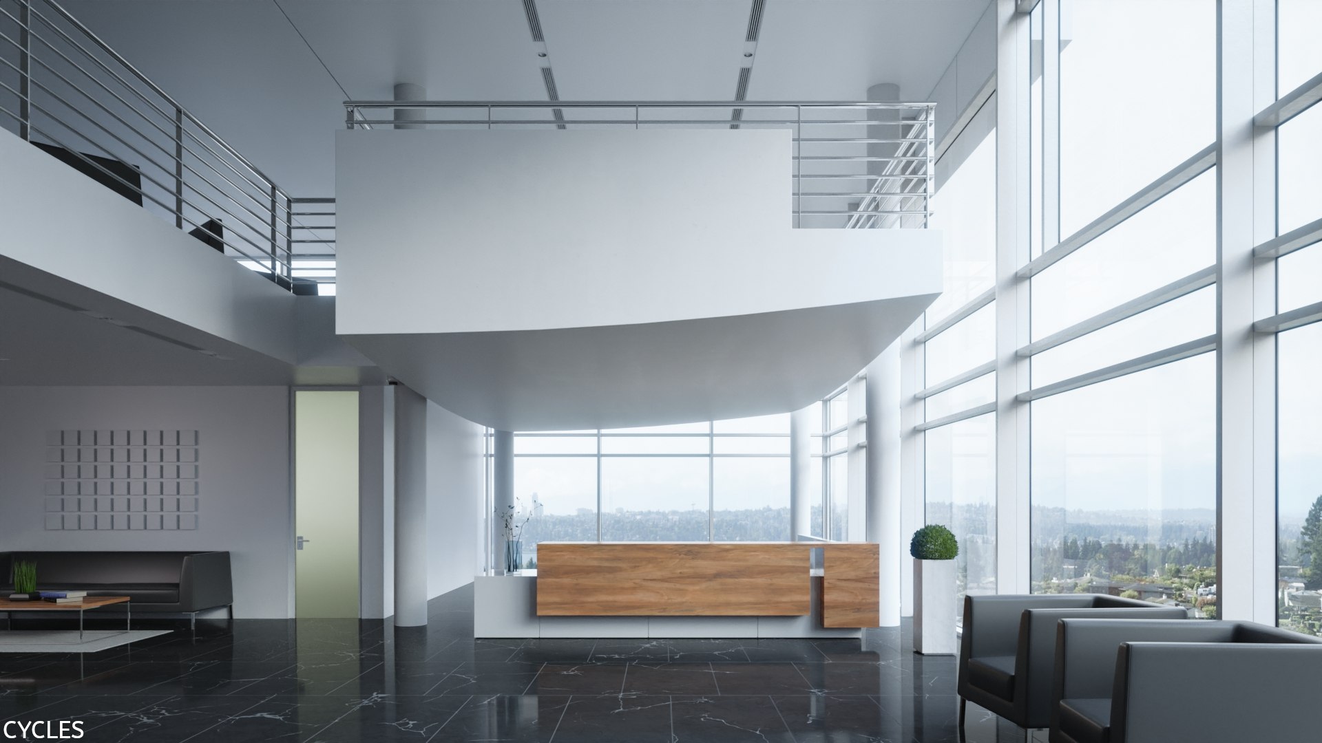 3D Model Interior Scene Reception - TurboSquid 1675296