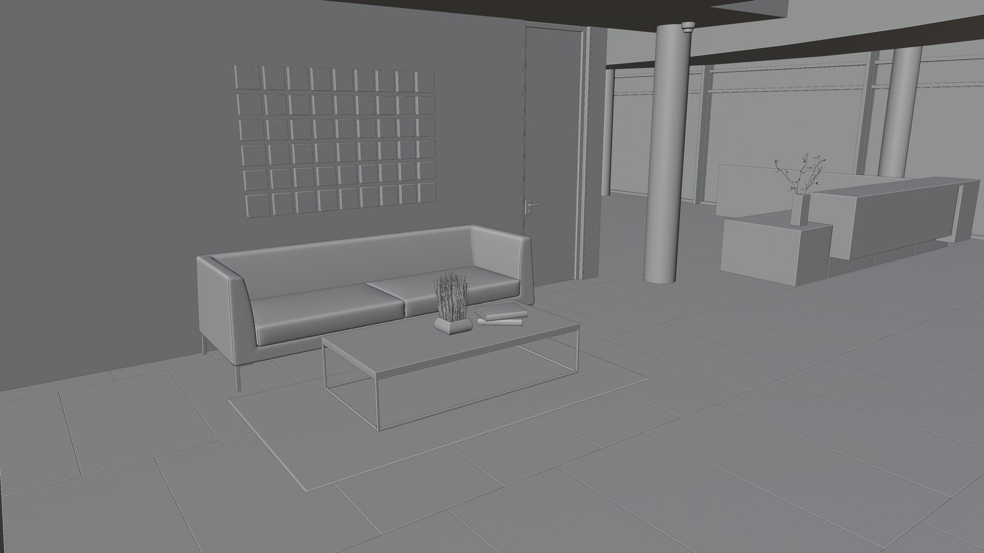 3D Model Interior Scene Reception - TurboSquid 1675296