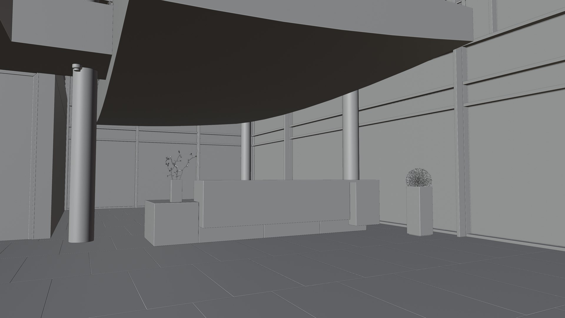 3D Model Interior Scene Reception - TurboSquid 1675296