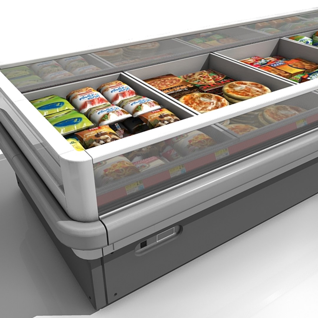 3d model supermarket refrigerator