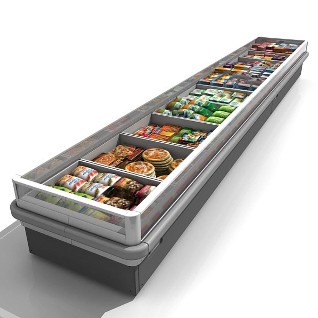 3d model supermarket refrigerator