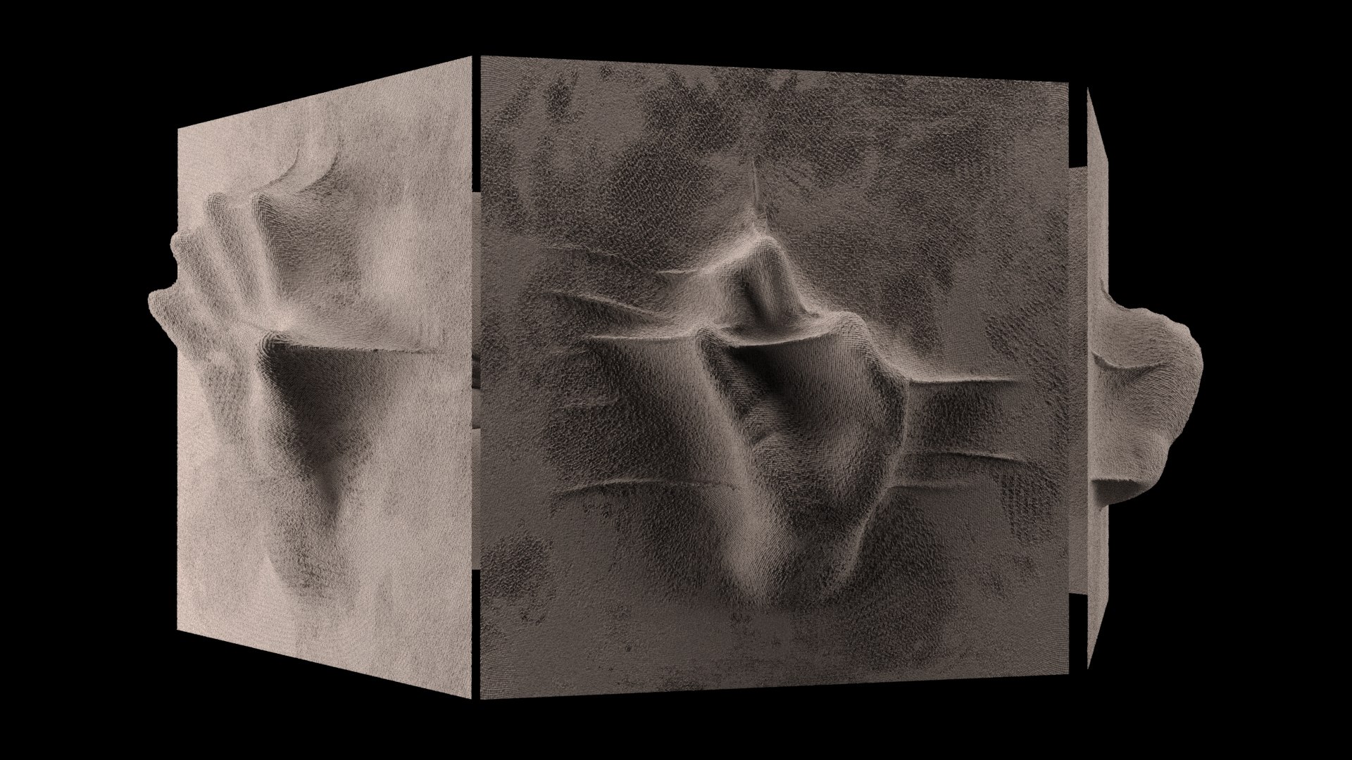 3D Hands pressing through fabric SET and Alpha displace textures ...