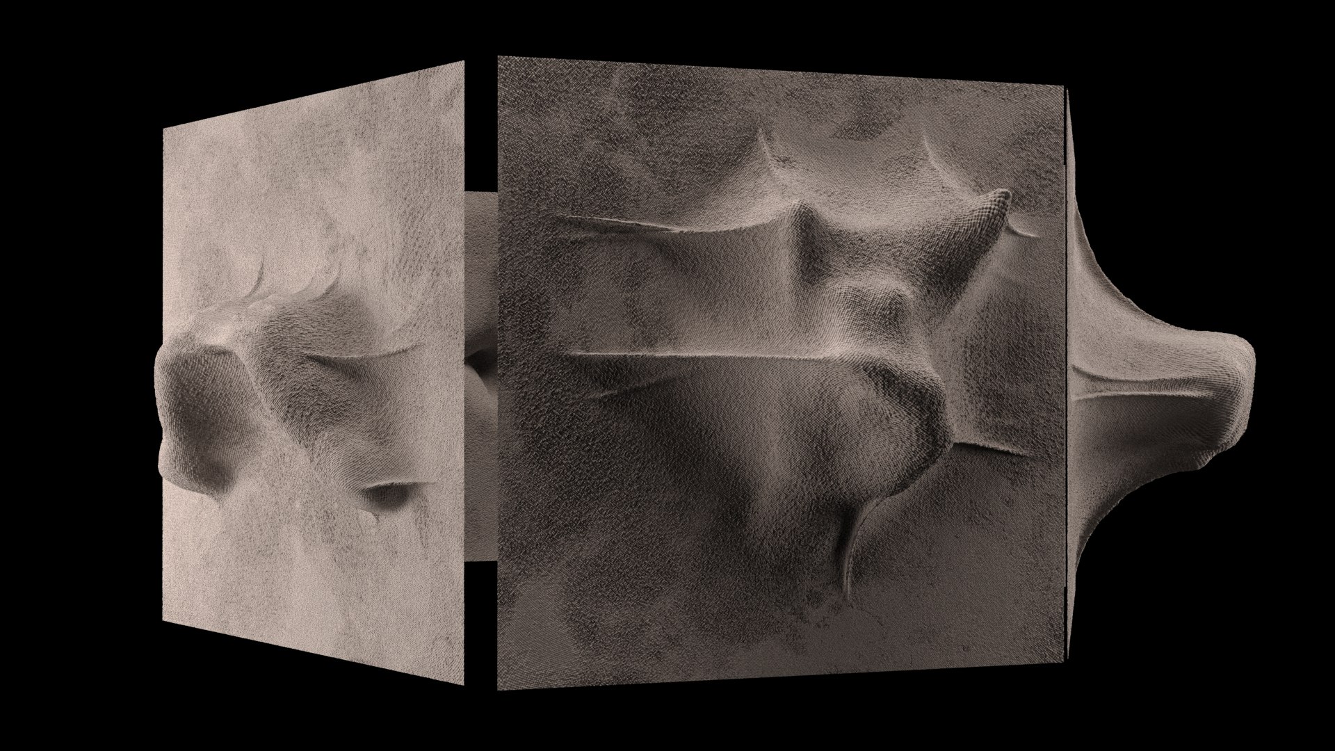 3D Hands pressing through fabric SET and Alpha displace textures ...