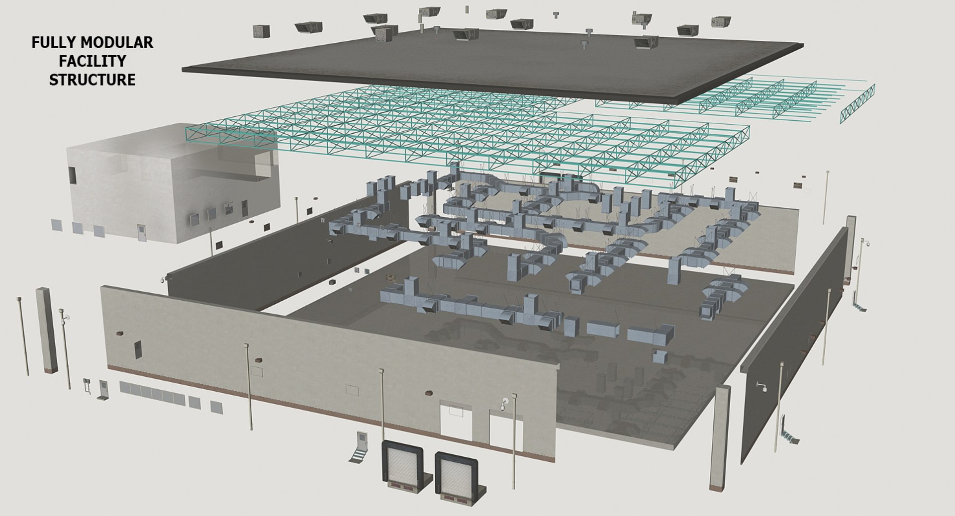 Massive modular robotic industrial 3D model - TurboSquid 1371793