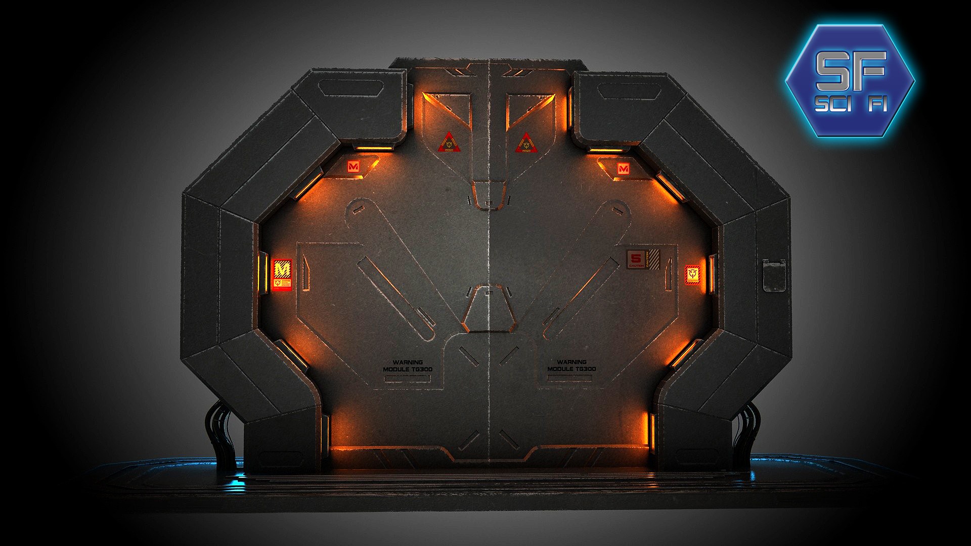 Sci Fi Gate 3d Obj