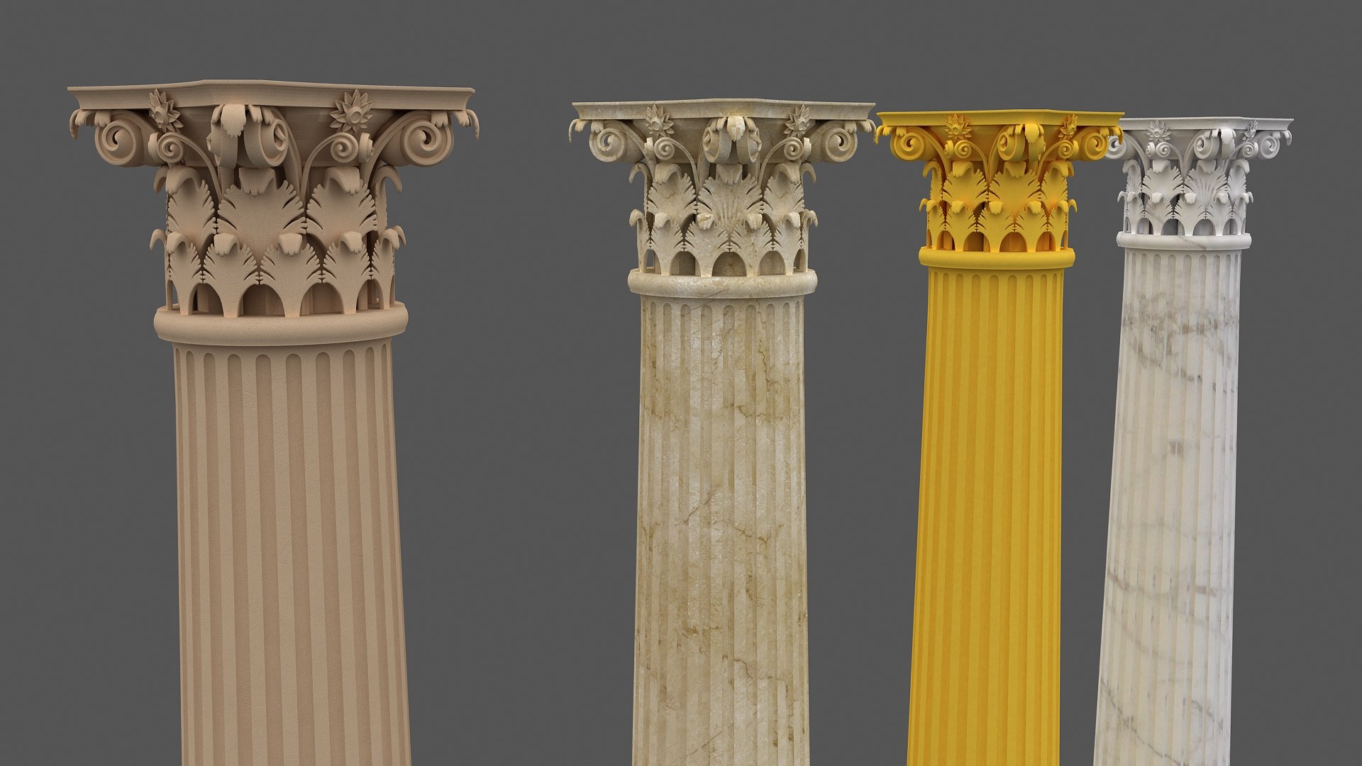 3D Corinthian Column 01 Model - TurboSquid 1837382