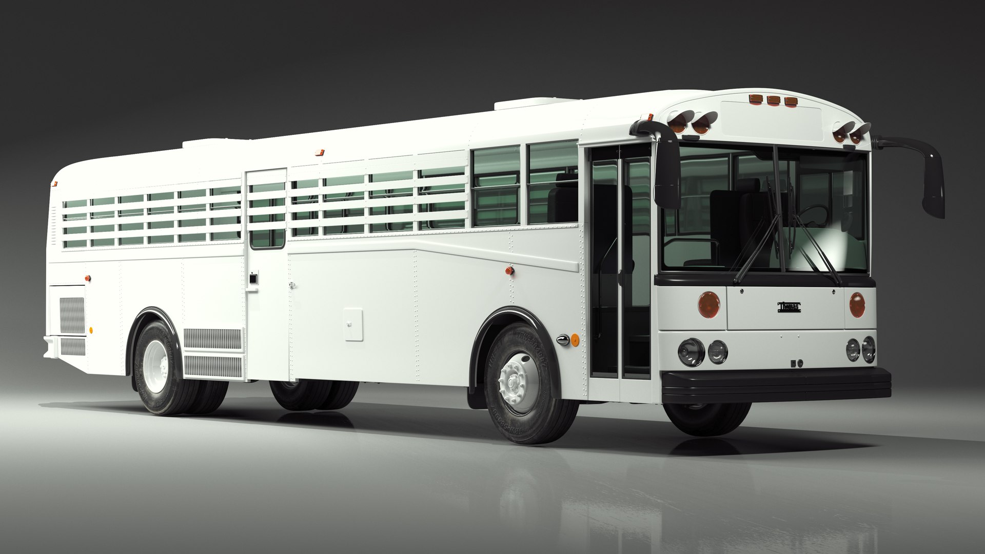 3D model Thomas Saf T Liner Prison Transport Bus Simple Interior ...