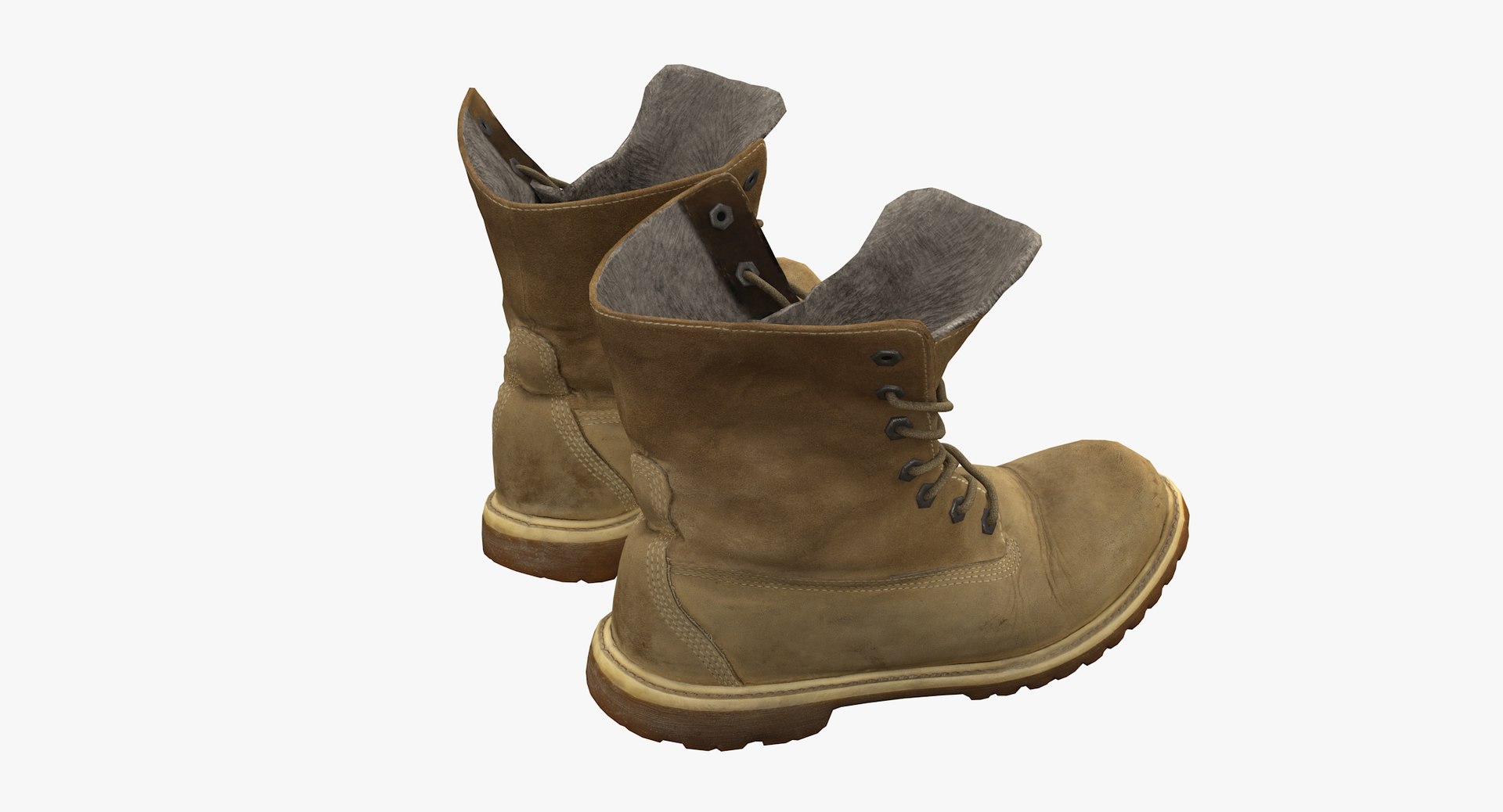 3D Old Suede Boots Model - TurboSquid 2064259