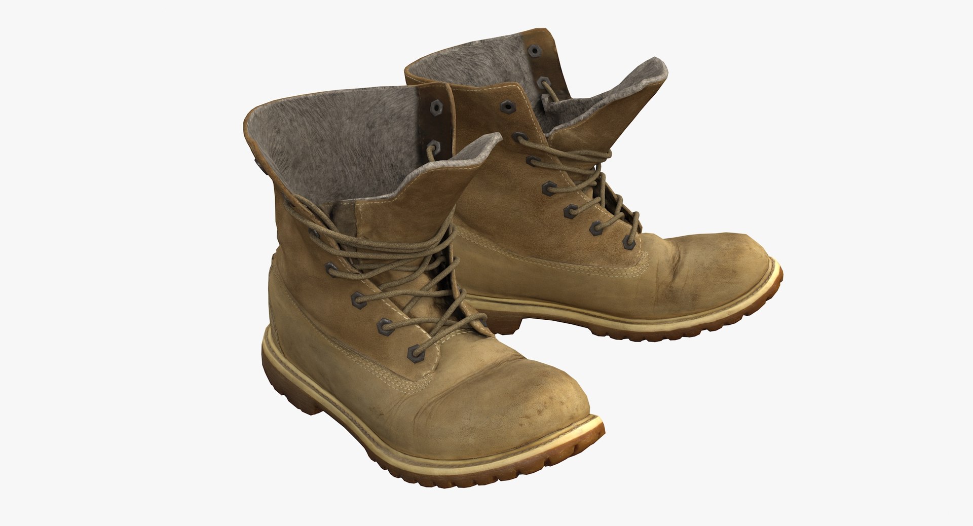 3D Old Suede Boots Model - TurboSquid 2064259