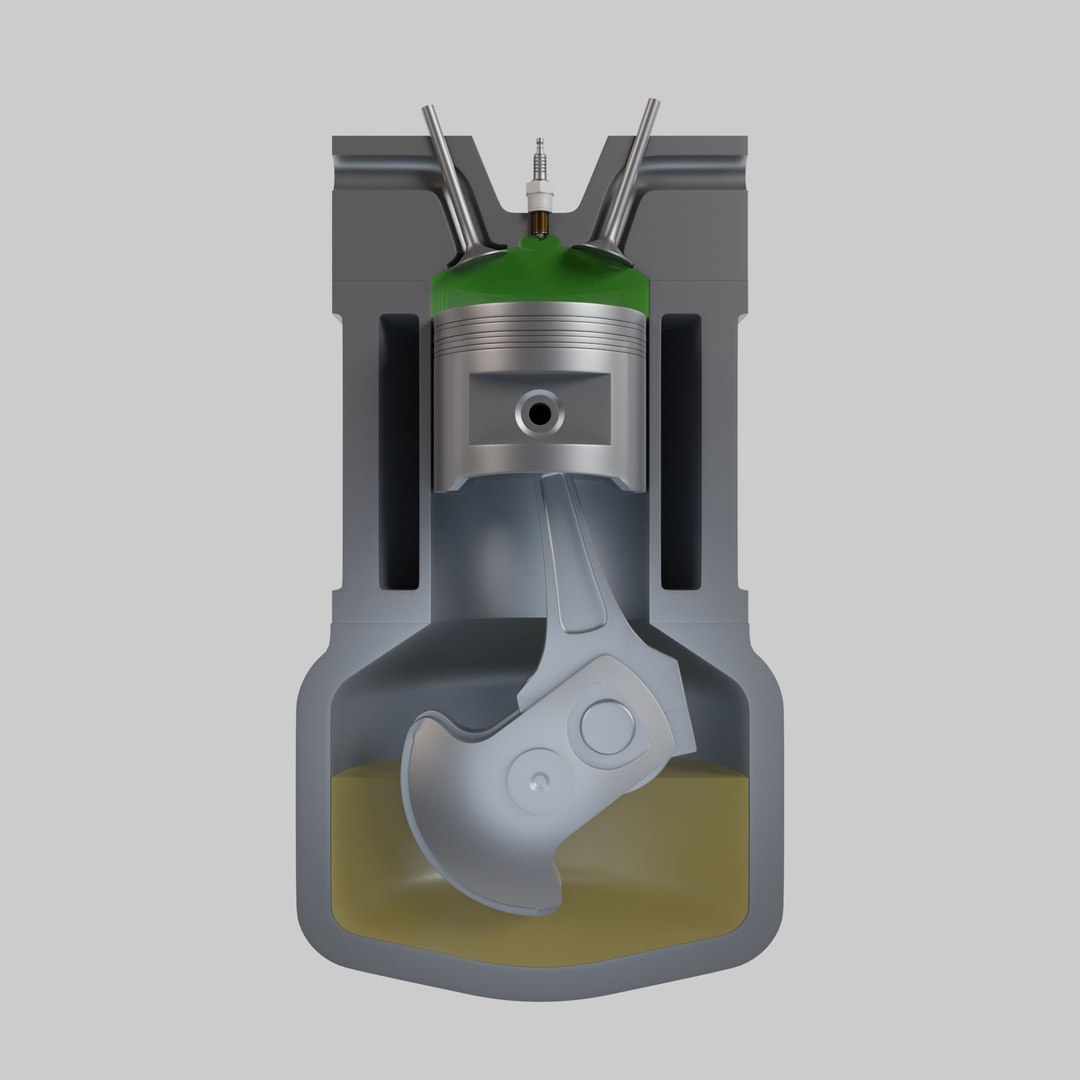 4 Stroke Car Engine 3d Model