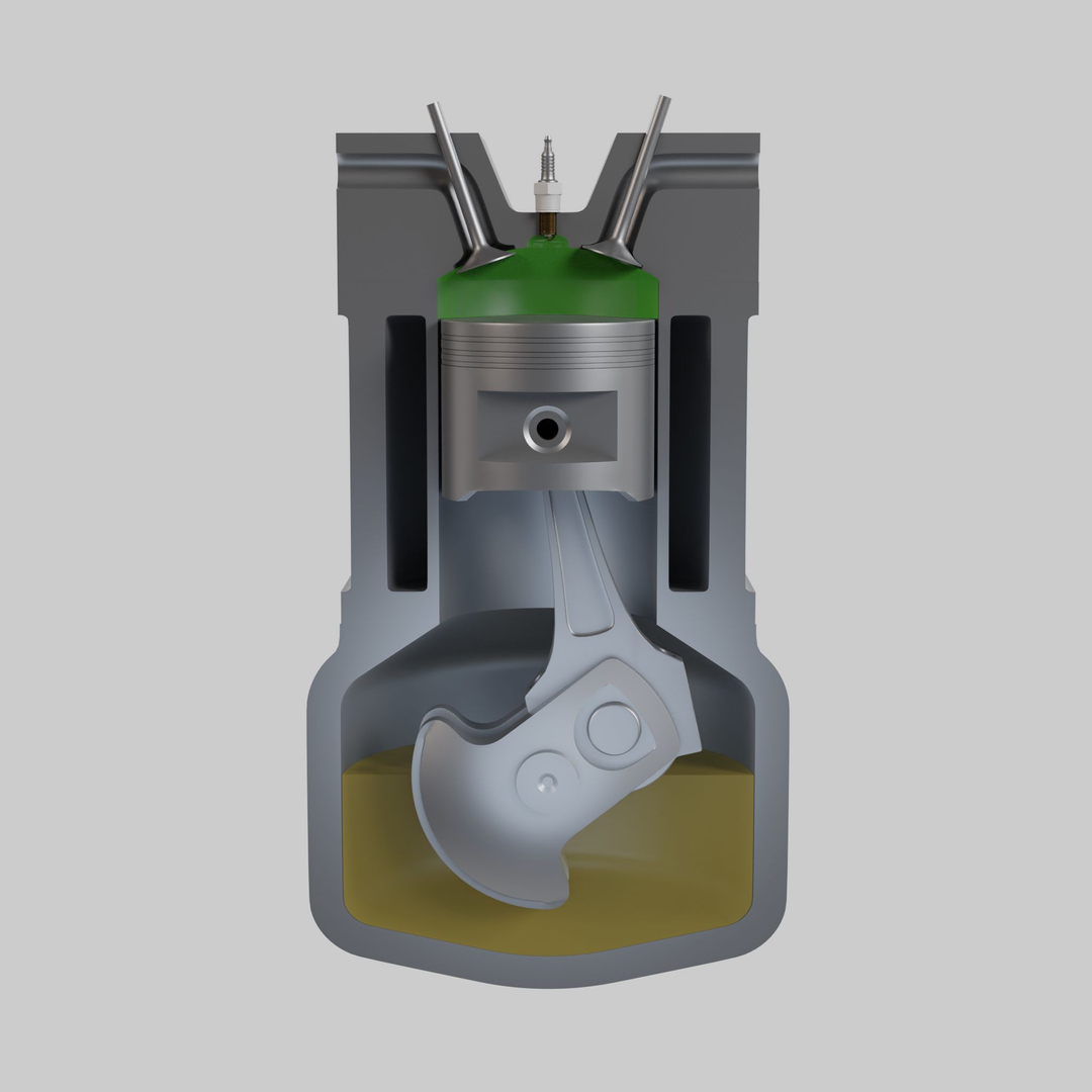 4 Stroke Car Engine 3d Model