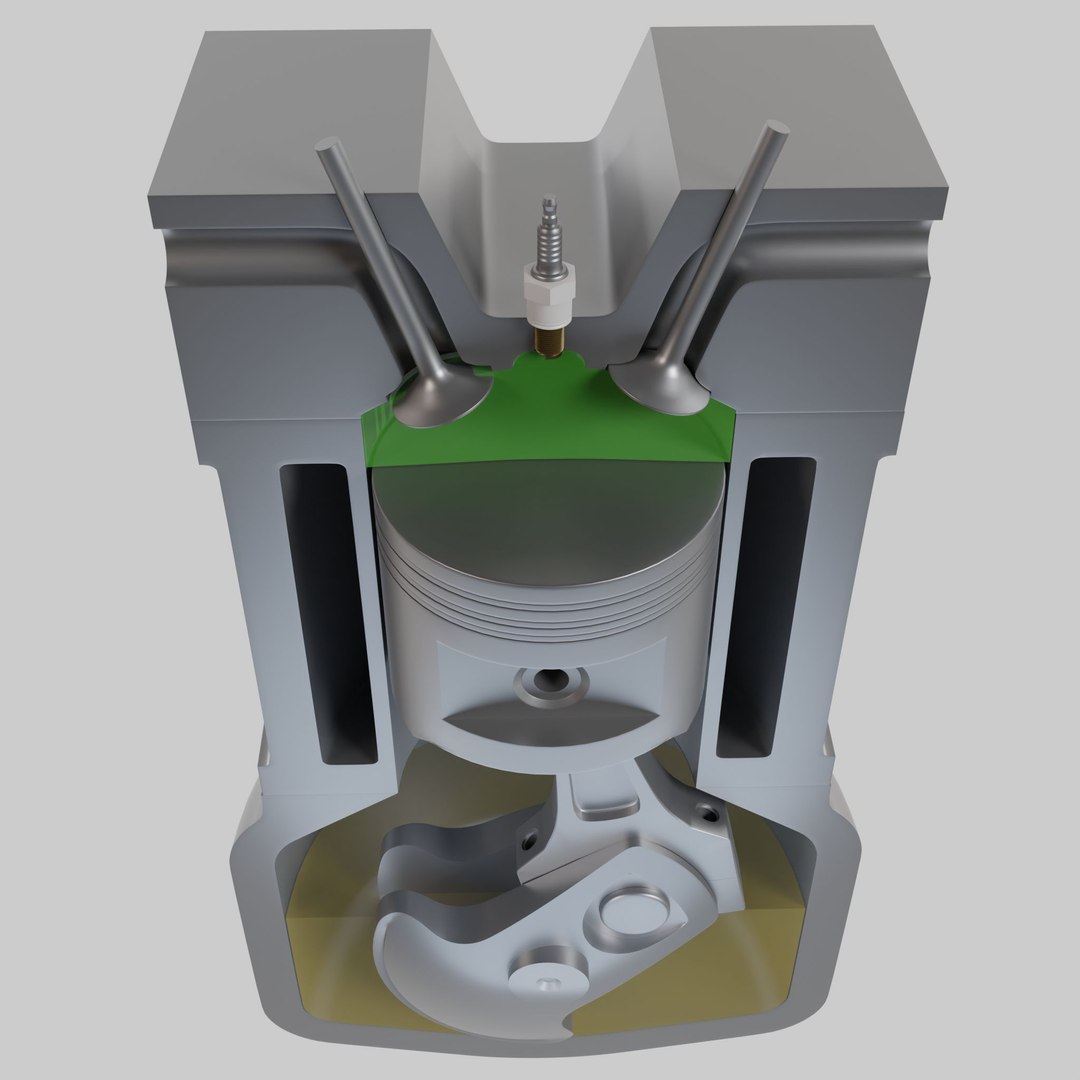 4 Stroke Car Engine 3d Model