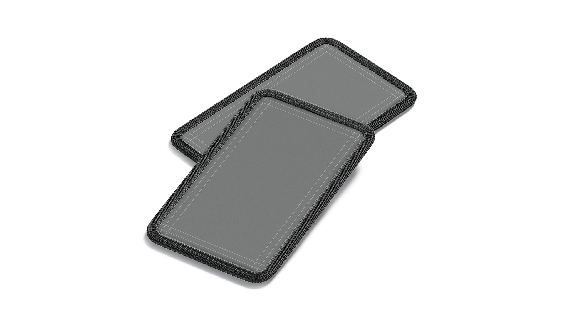 White Rectangular Embroidered Patch Stack - Lying Embroidery Rectangle ...