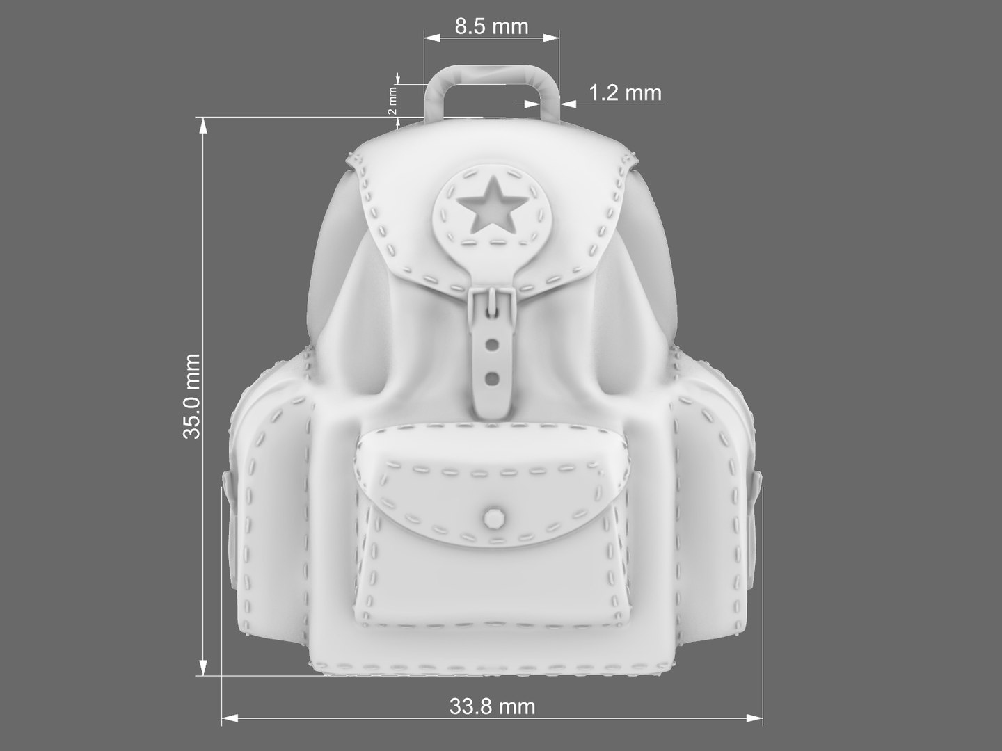 3D Backpack Pendant Printable - TurboSquid 1516919