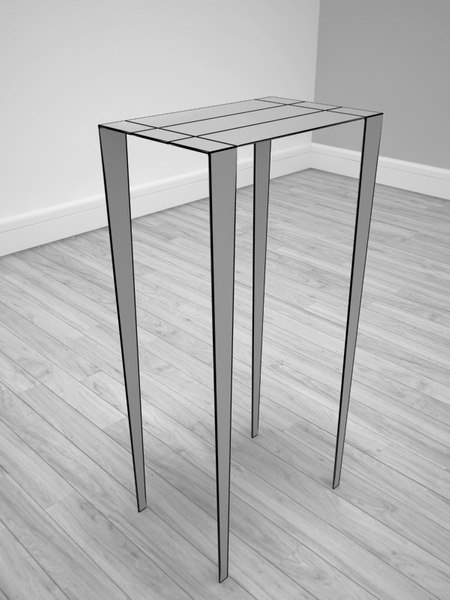 3d model contemporary metal table