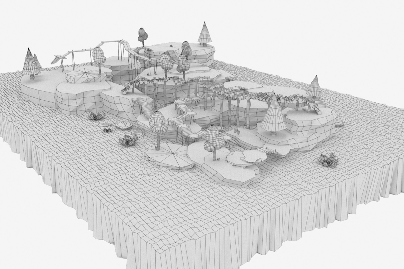 Swamp island bridges 3D model - TurboSquid 1352057