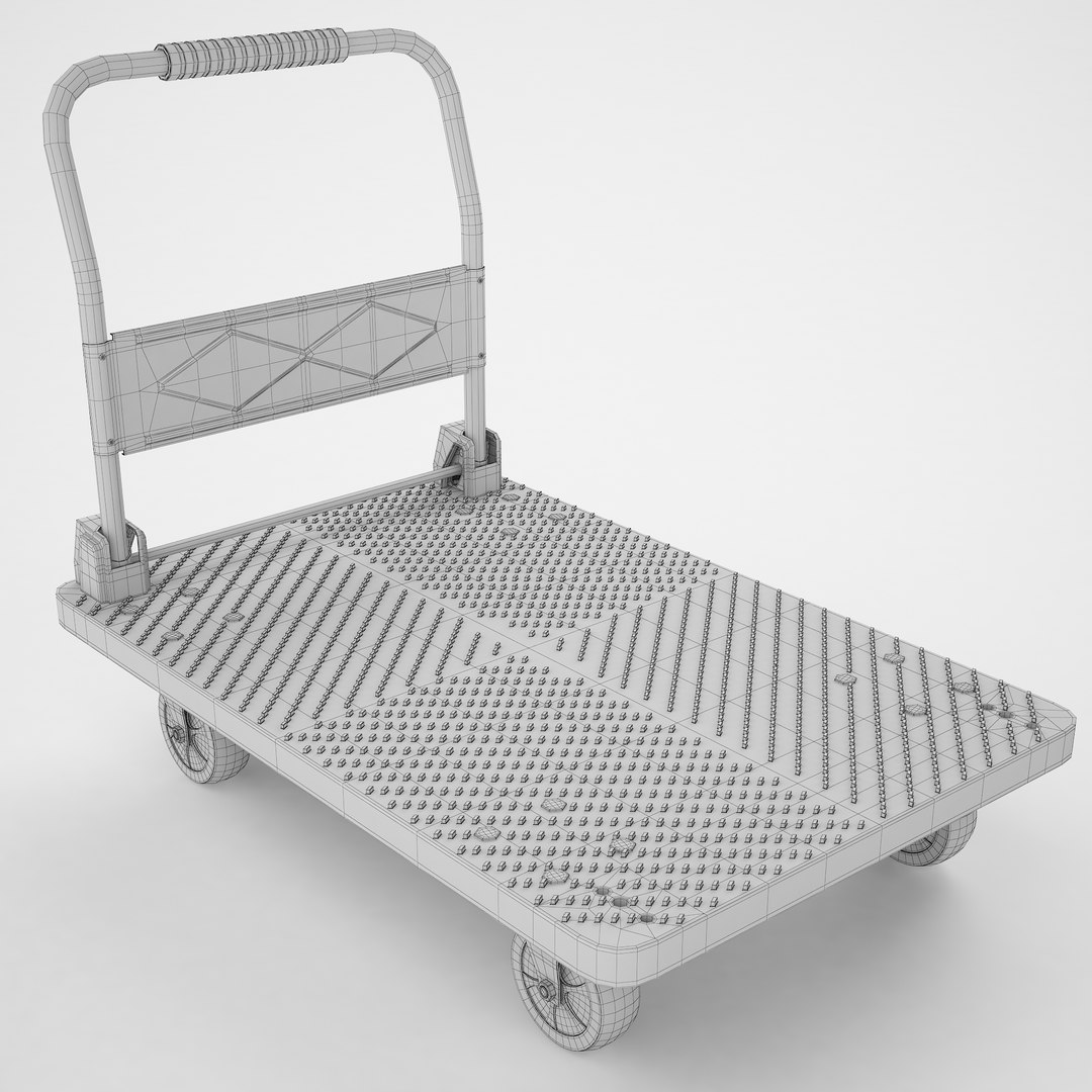 3D Model Platform Truck Push Cart Dolly 02 - TurboSquid 2211492
