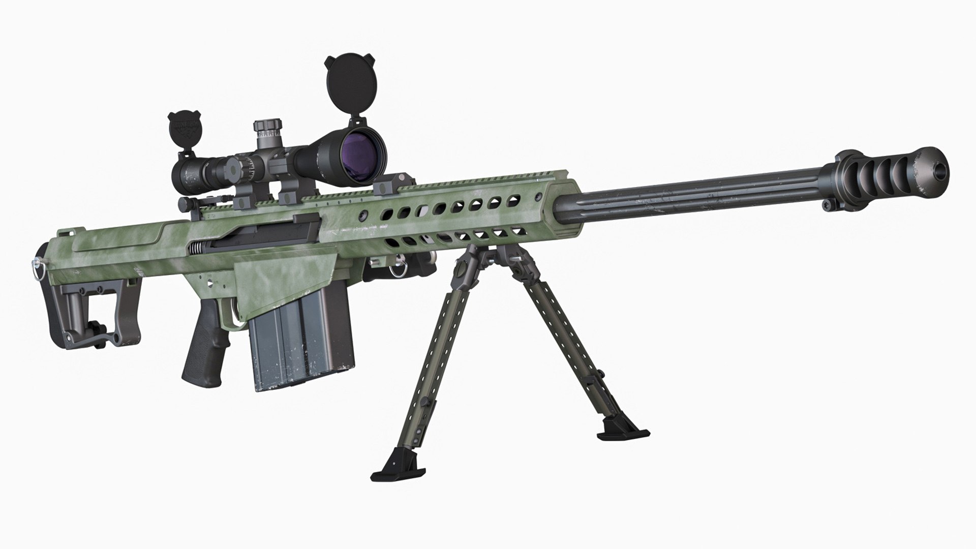 Tactical Sniper Rifle Barrett M107 With Scope 3D Model - TurboSquid 2382530