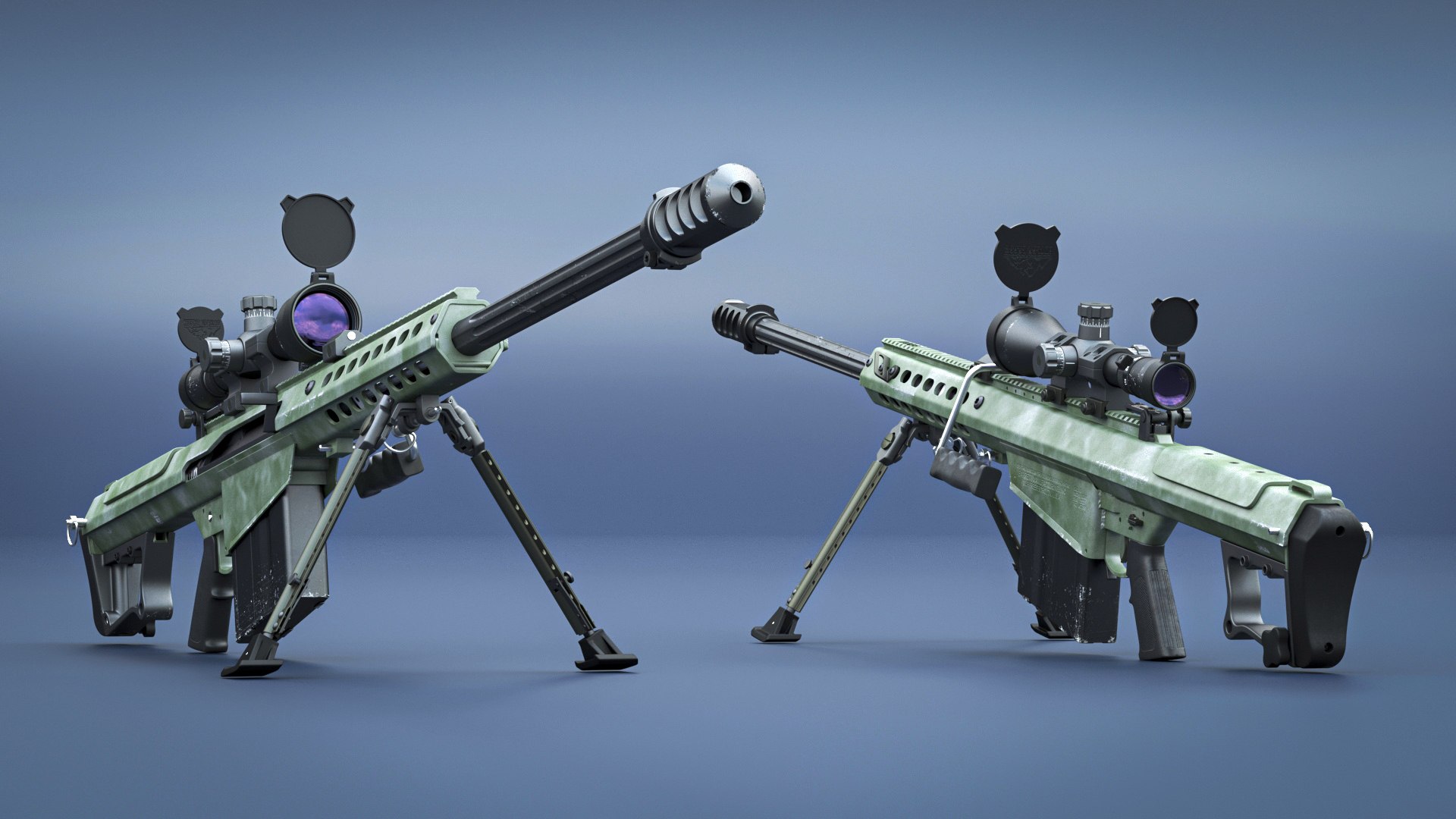 Tactical Sniper Rifle Barrett M107 With Scope 3D Model - TurboSquid 2382530