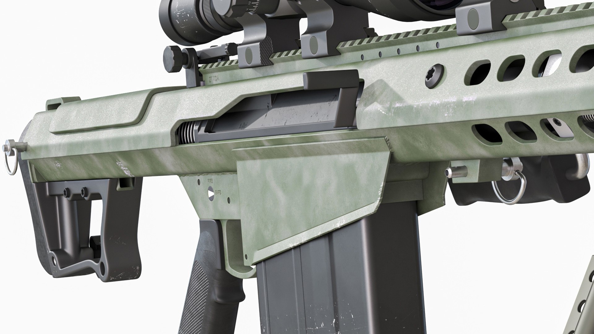 Tactical Sniper Rifle Barrett M107 With Scope 3D Model - TurboSquid 2382530