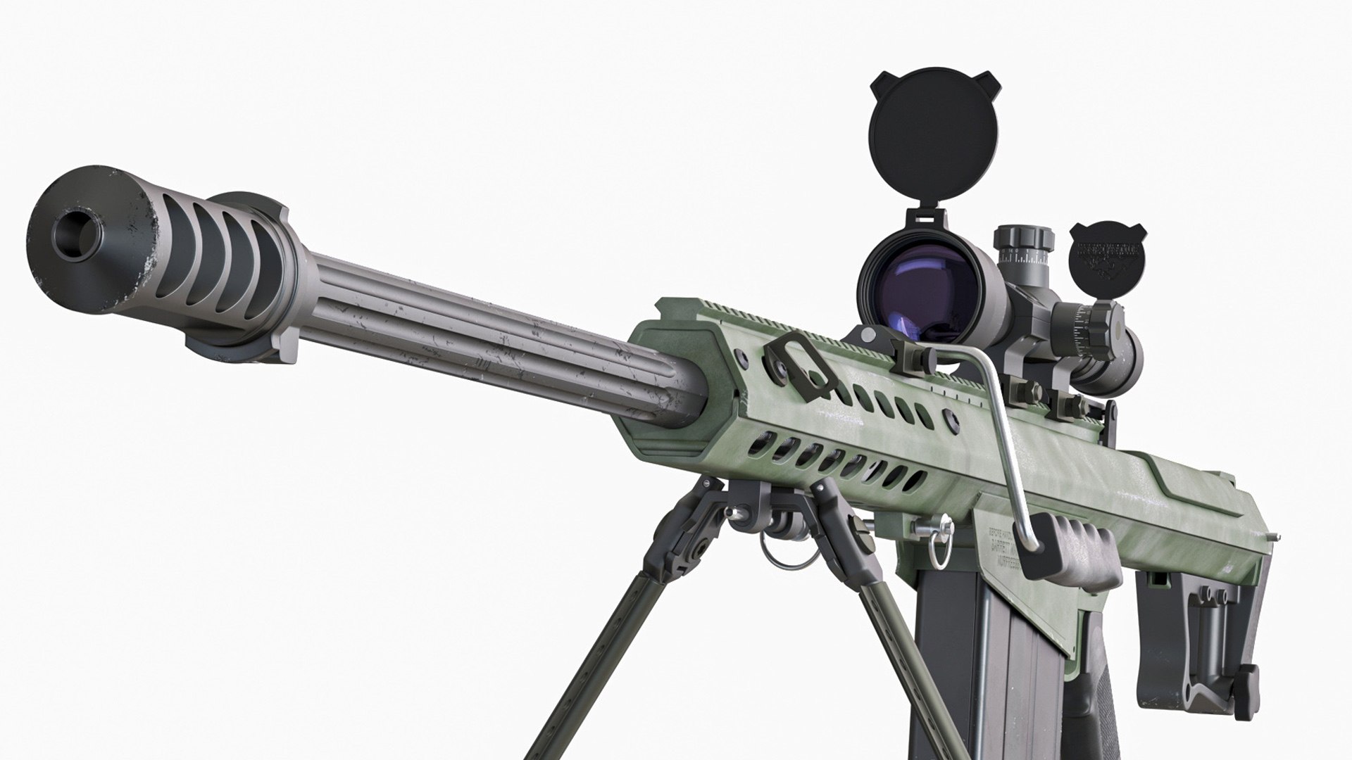 Tactical Sniper Rifle Barrett M107 With Scope 3D Model - TurboSquid 2382530